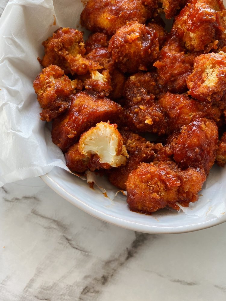 BBQ Cauliflower Poppers - Something Nutritious