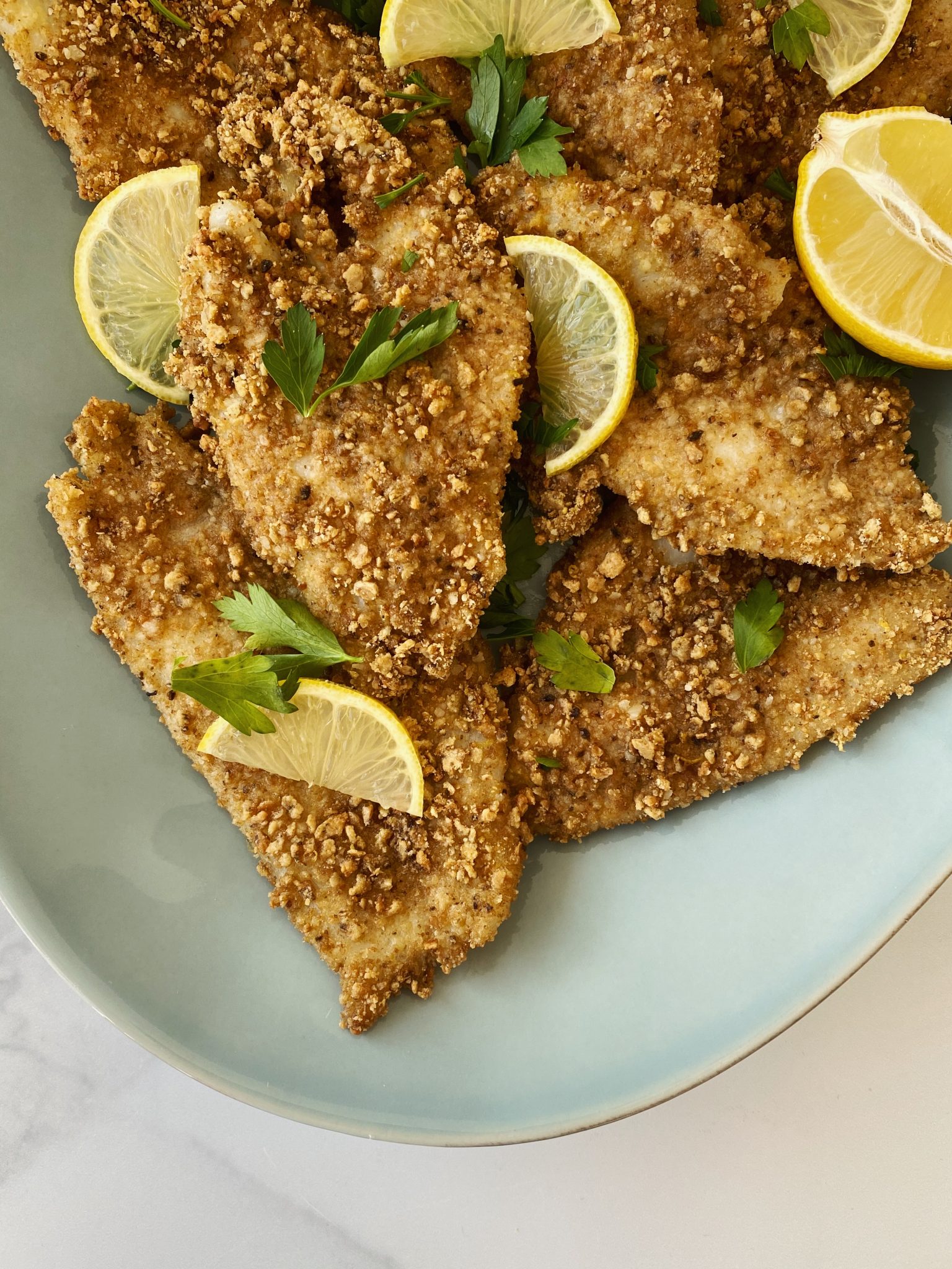 Lemon Parmesan Crusted Fish - Something Nutritious