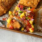 Coconut Crusted Fish with Mango Salsa - Something Nutritious