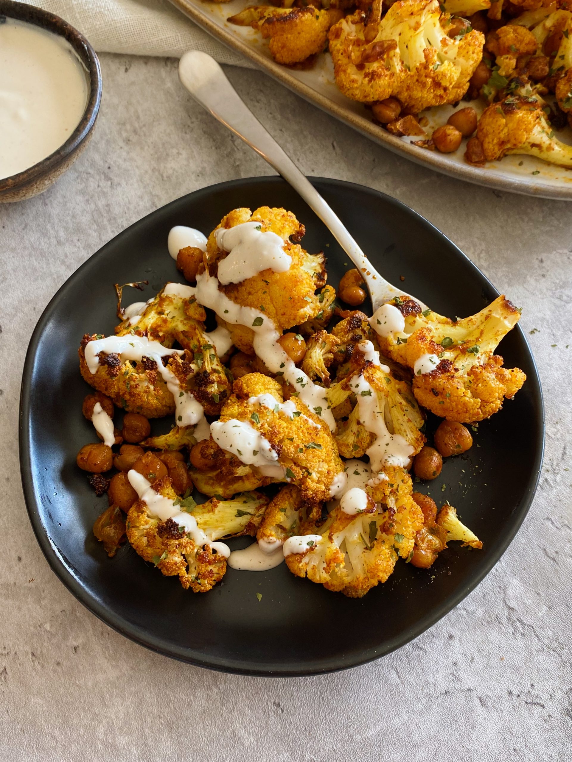 Moroccan Spiced Cauliflower and Chickpeas - Something Nutritious