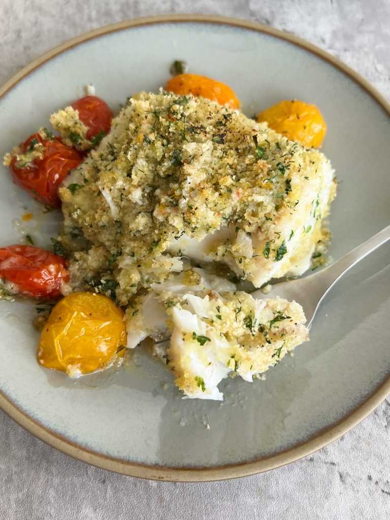 Herb Crusted Cod - Something Nutritious