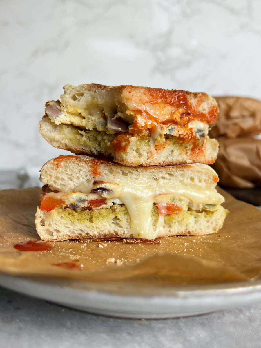 Pesto Egg Breakfast Sandwiches - Something Nutritious