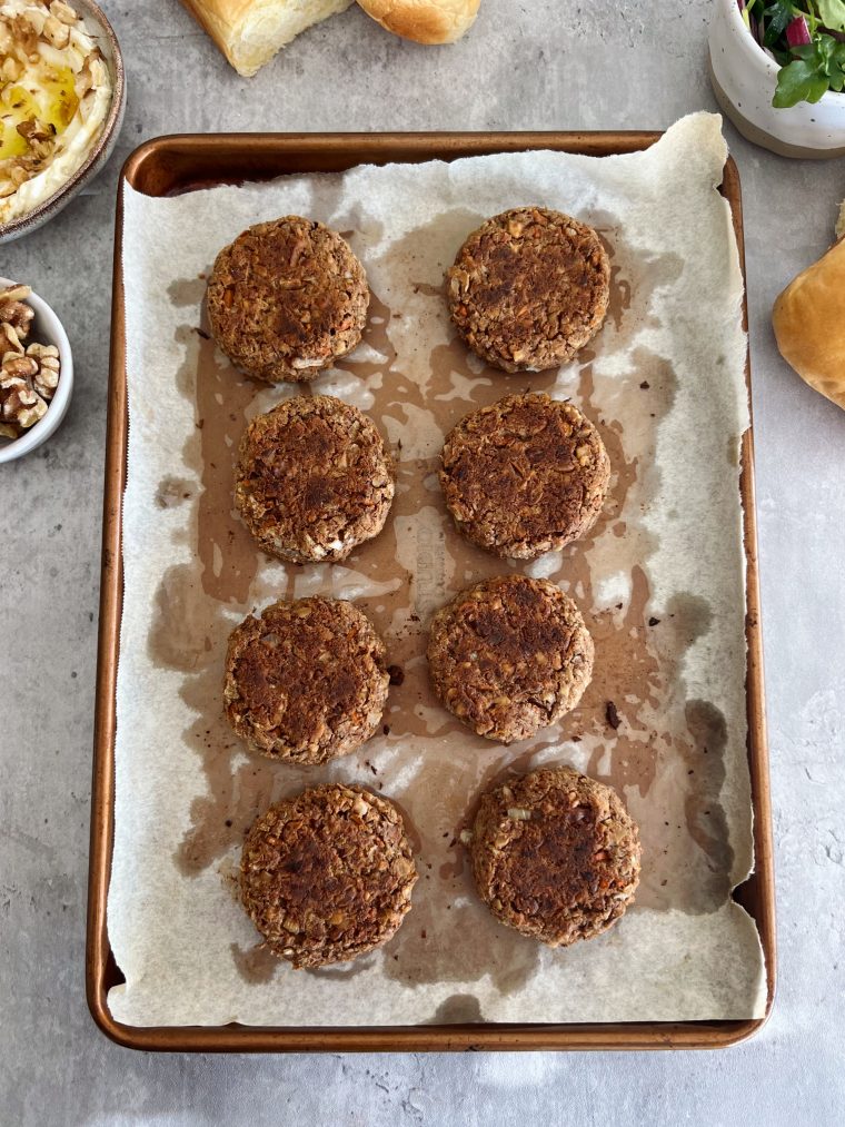 Walnut Lentil Veggie Burgers - Something Nutritious
