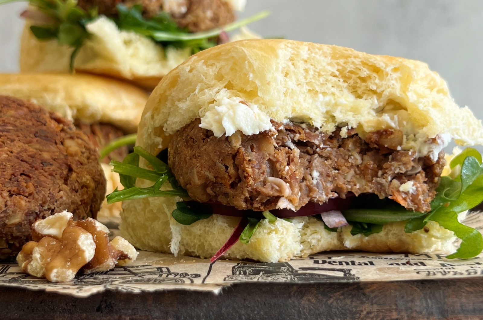 Walnut Lentil Veggie Burgers - Something Nutritious