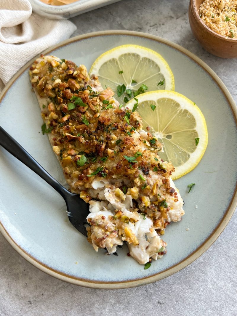 Walnut & Pistachio Crusted Flounder - Something Nutritious