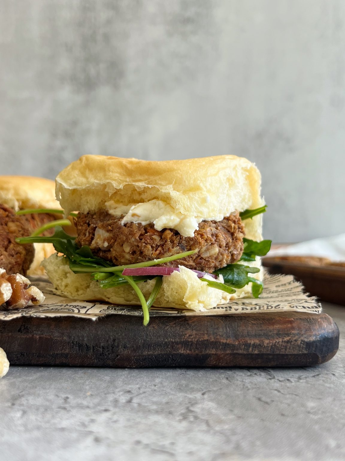 Walnut Lentil Veggie Burgers - Something Nutritious