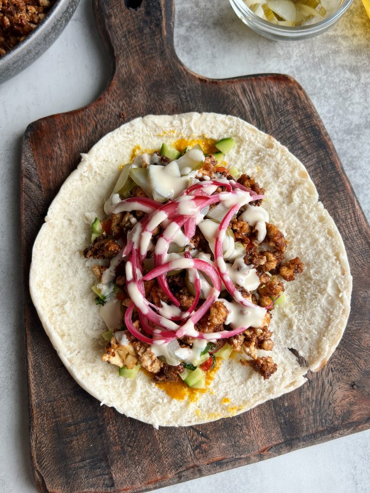 Shawarma Spiced Tofu Wraps - Something Nutritious