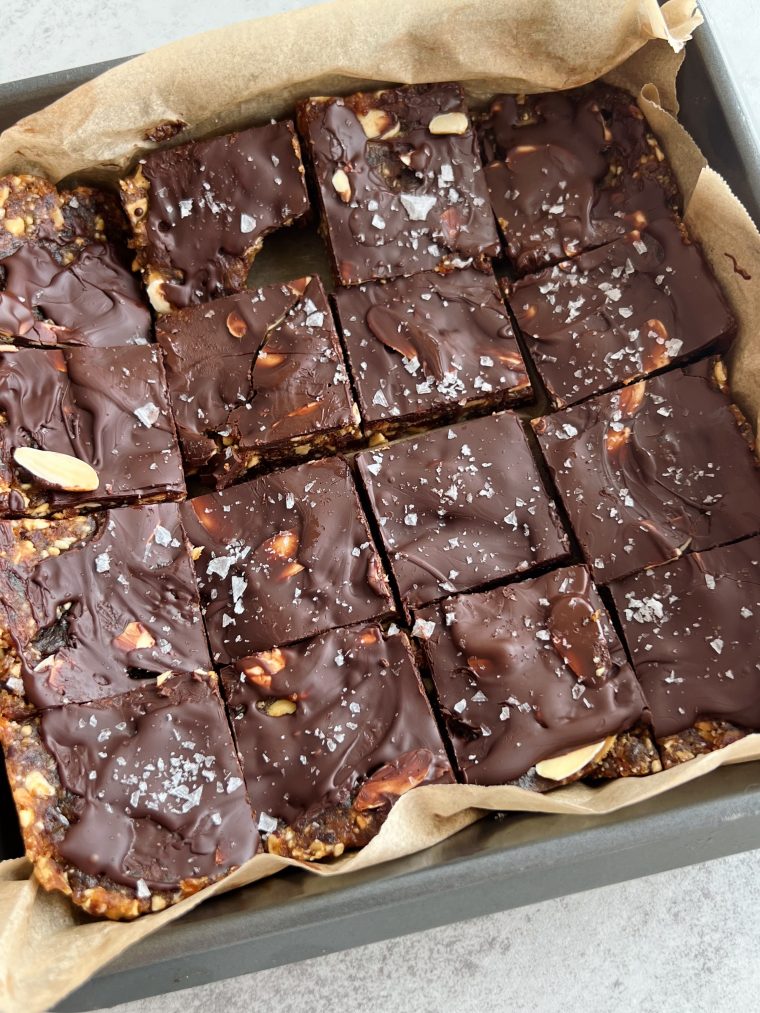 Dark Chocolate Date & Nut Bars - Something Nutritious