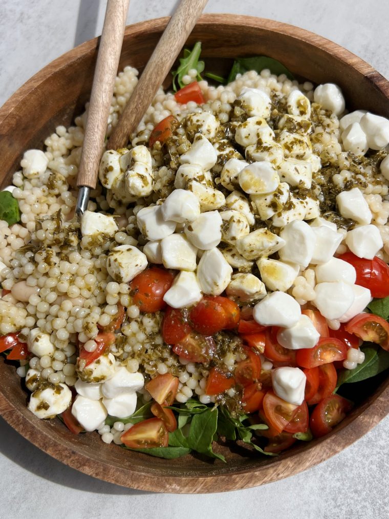 Pesto Pearl Couscous Salad - Something Nutritious