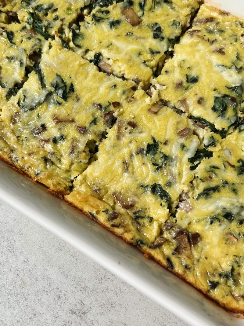 Kale and Mushroom Egg Bake - Something Nutritious