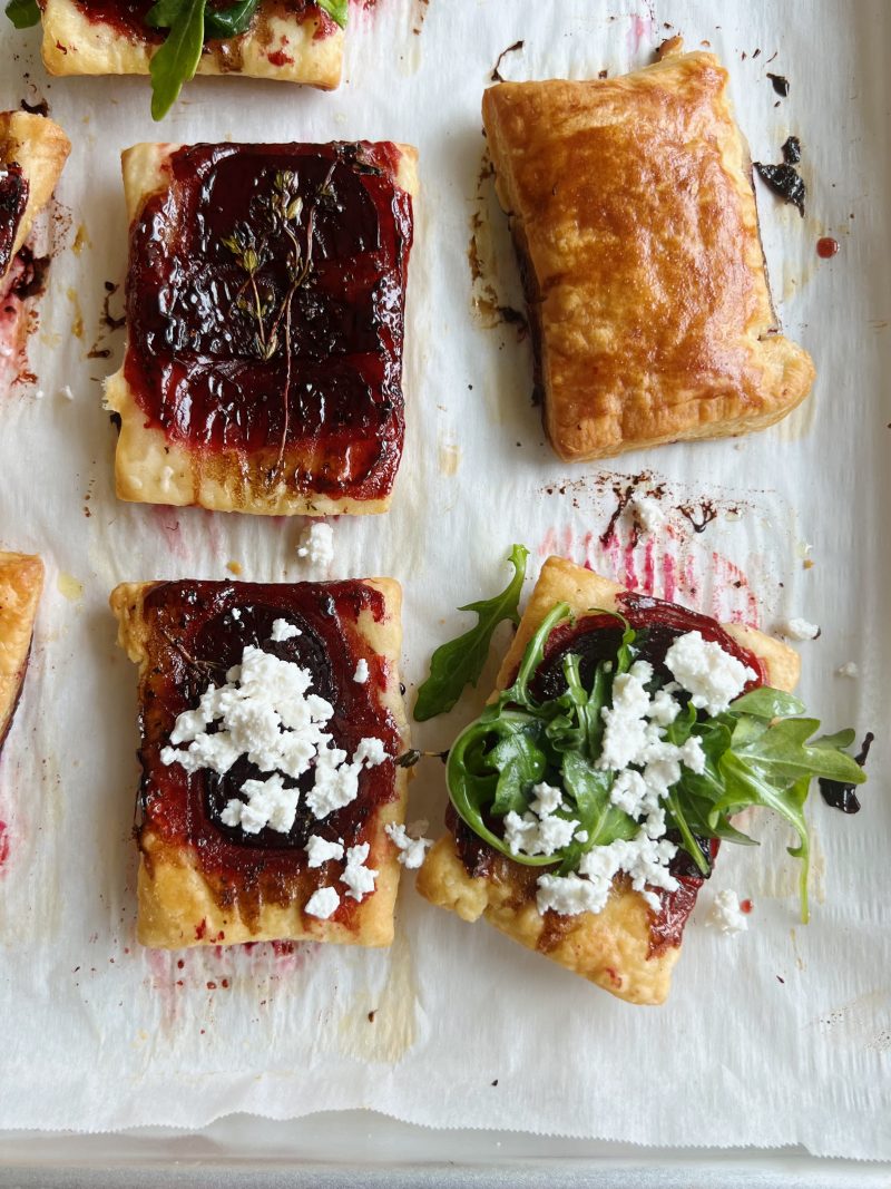 Upside Down Puff Pastry with Balsamic Beets - Something Nutritious