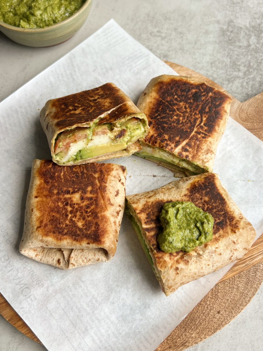 Pistachio Pesto Mozzarella Wraps - Something Nutritious