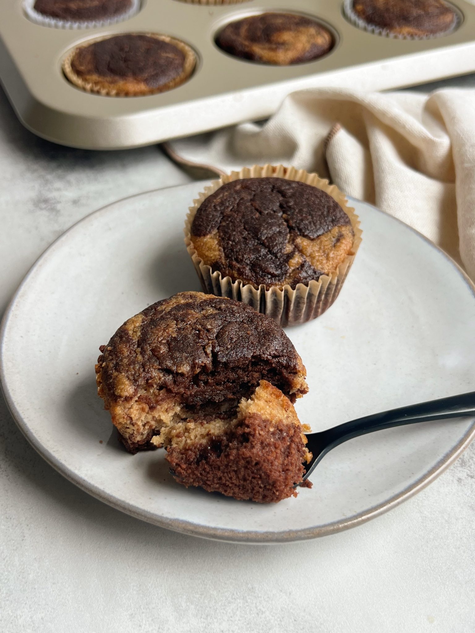 Gluten-free Marble Banana Muffins - Something Nutritious