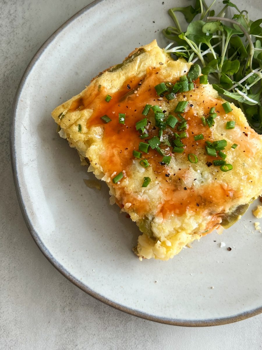 Potato Cheddar Egg Bake - Something Nutritious