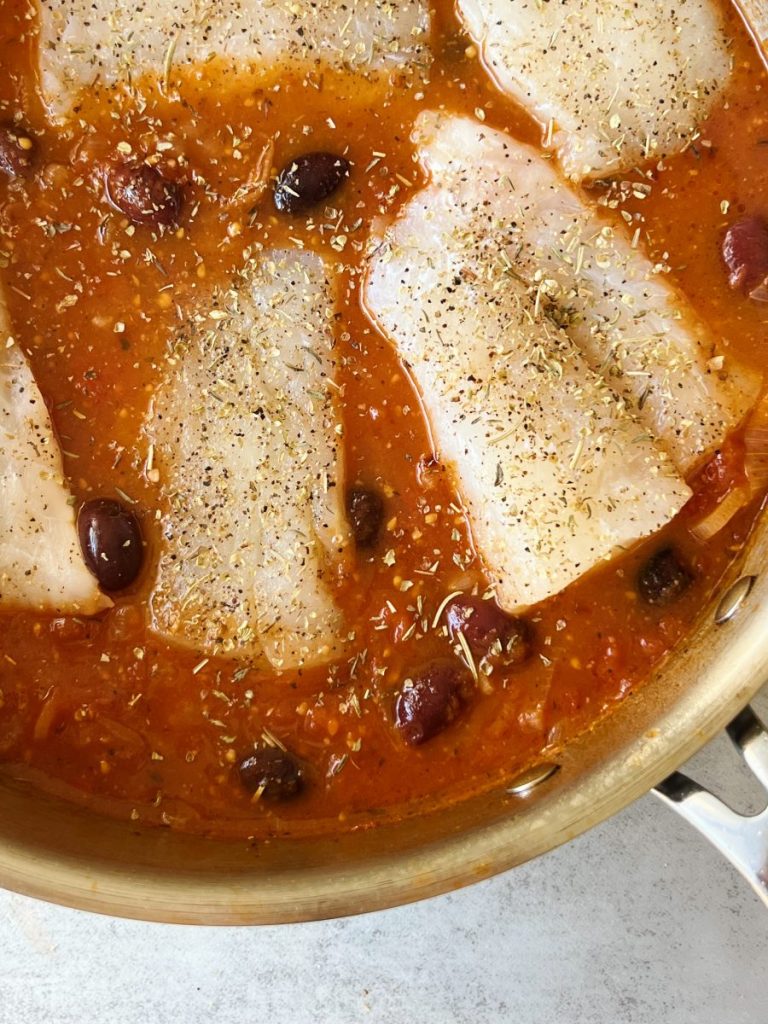 Poached Cod in Tomato Sauce - Something Nutritious