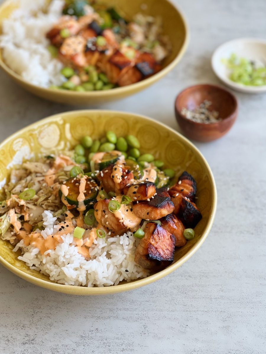 Salmon Rice Bowls - Something Nutritious