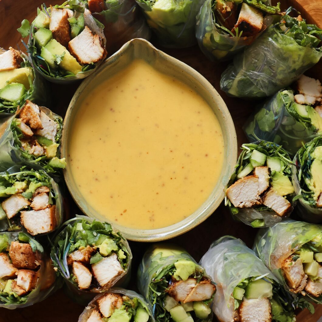 BBQ Chicken Summer Rolls - Something Nutritious