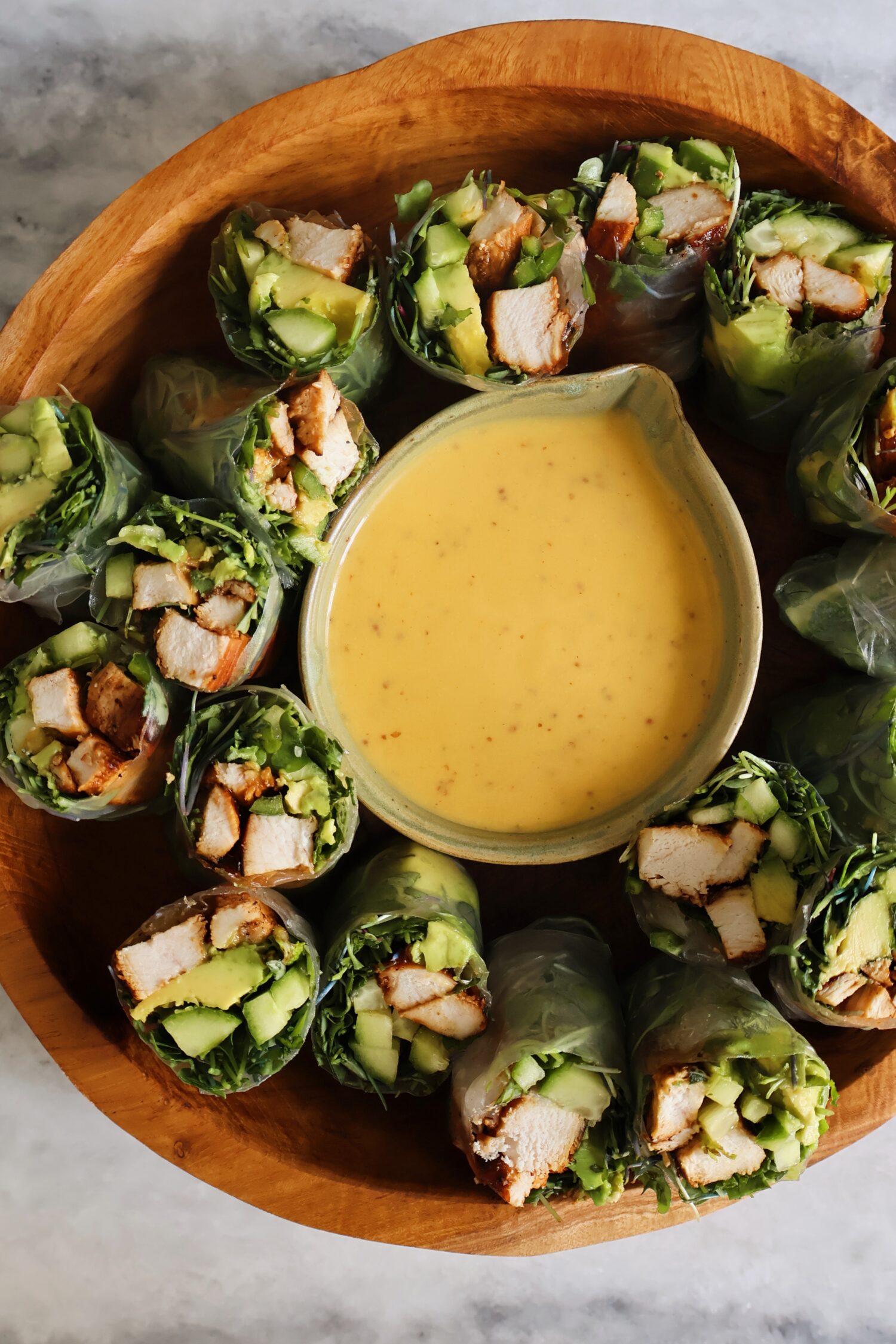 BBQ Chicken Summer Rolls - Something Nutritious