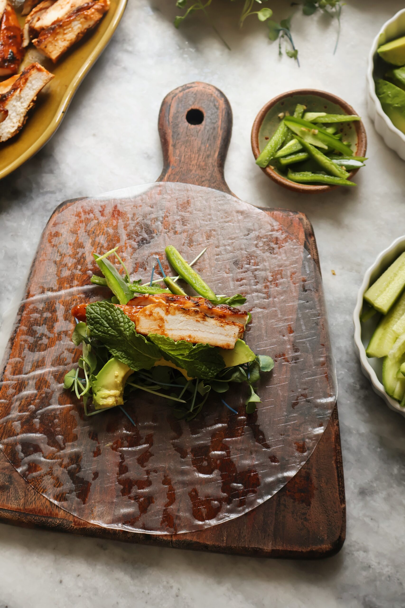 BBQ Chicken Summer Rolls - Something Nutritious