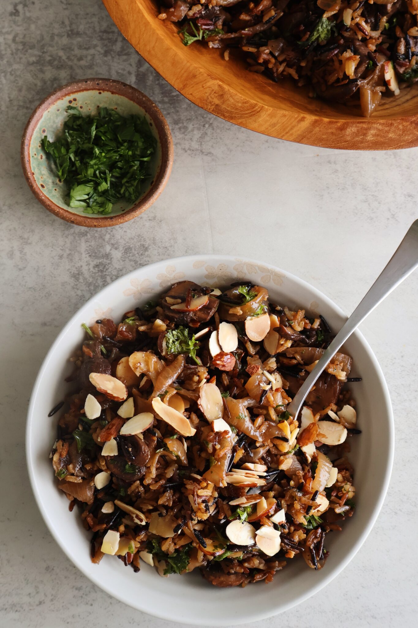 Crunchy Wild Rice with Balsamic Mushrooms - Something Nutritious