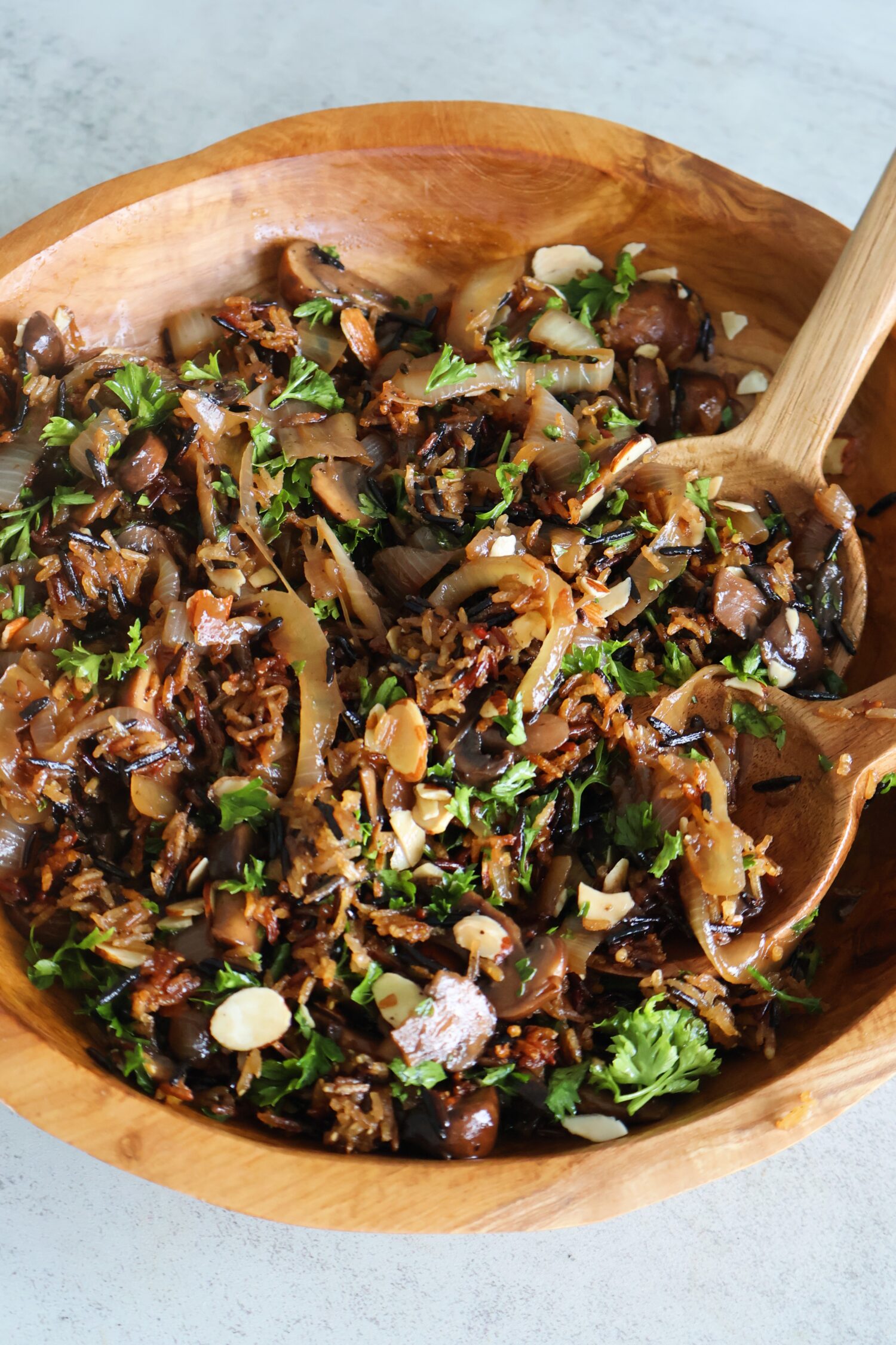 Crunchy Wild Rice with Balsamic Mushrooms - Something Nutritious