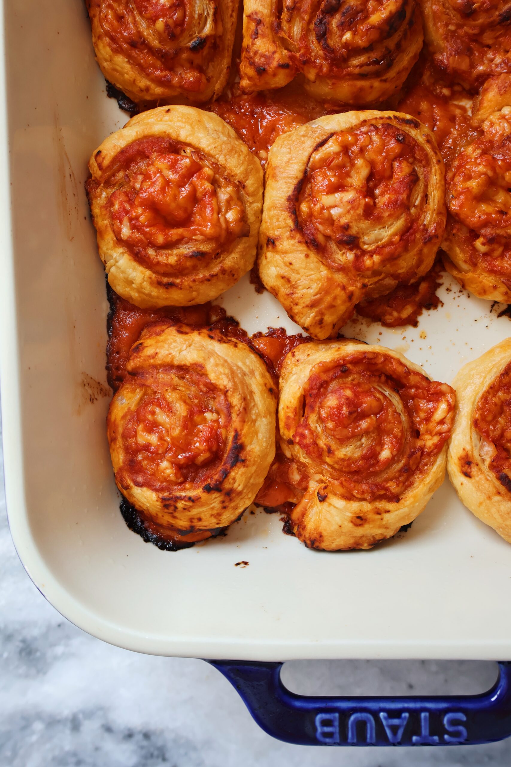 Puff Pastry Pizza Pinwheels - Something Nutritious