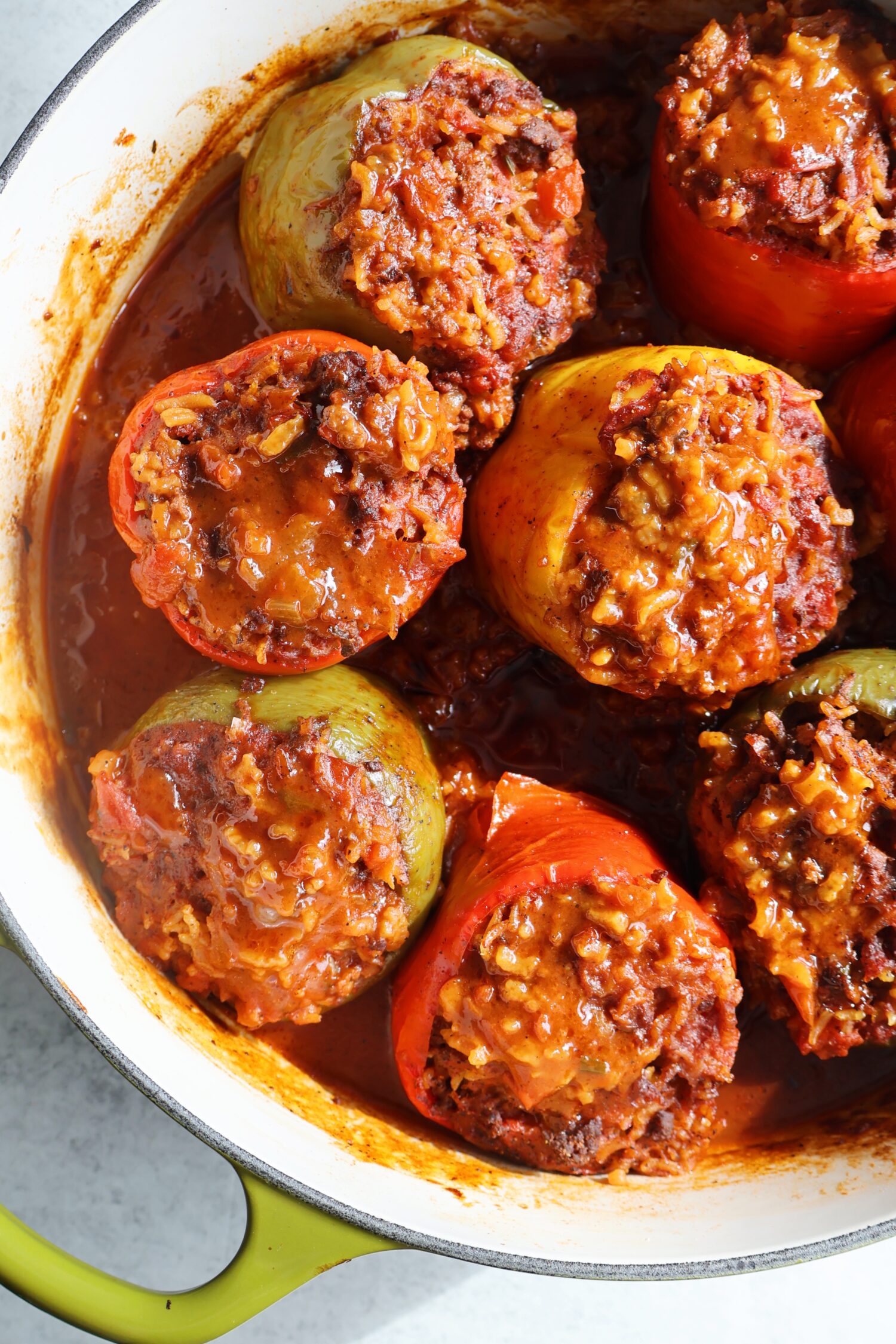 Meat & Rice Stuffed Peppers - Something Nutritious