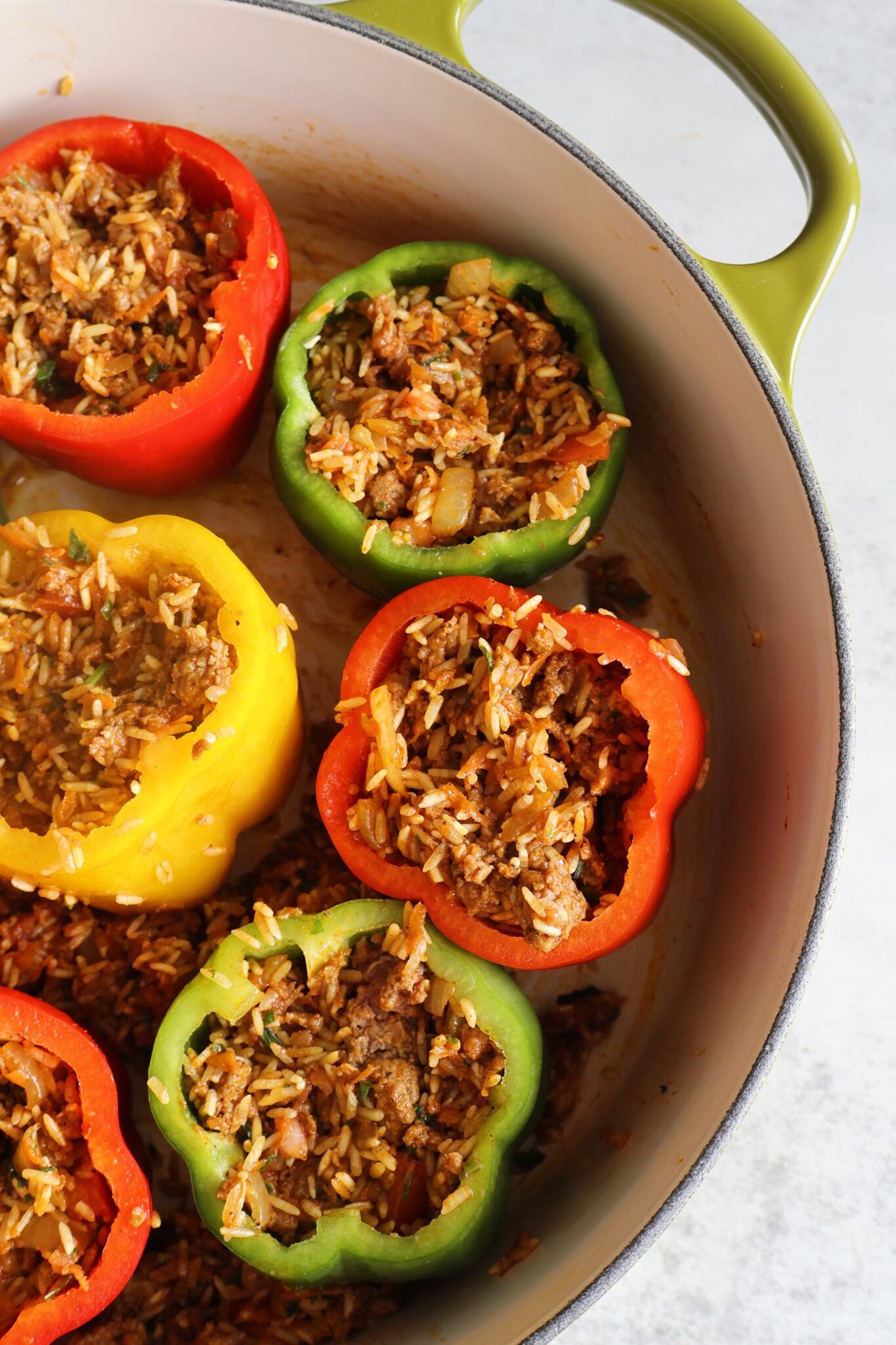 Meat & Rice Stuffed Peppers - Something Nutritious