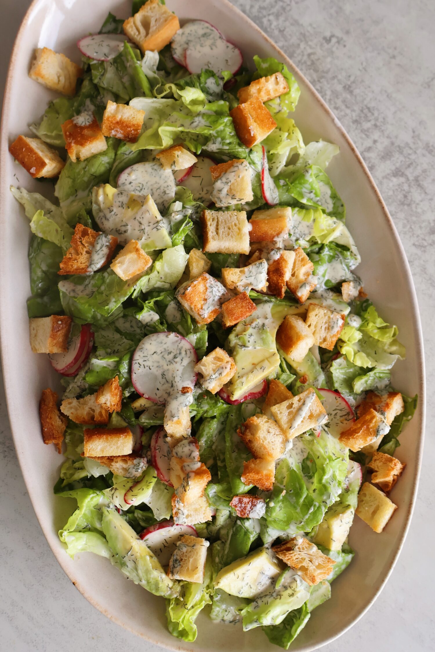Butter Lettuce Salad with Dill Dressing - Something Nutritious
