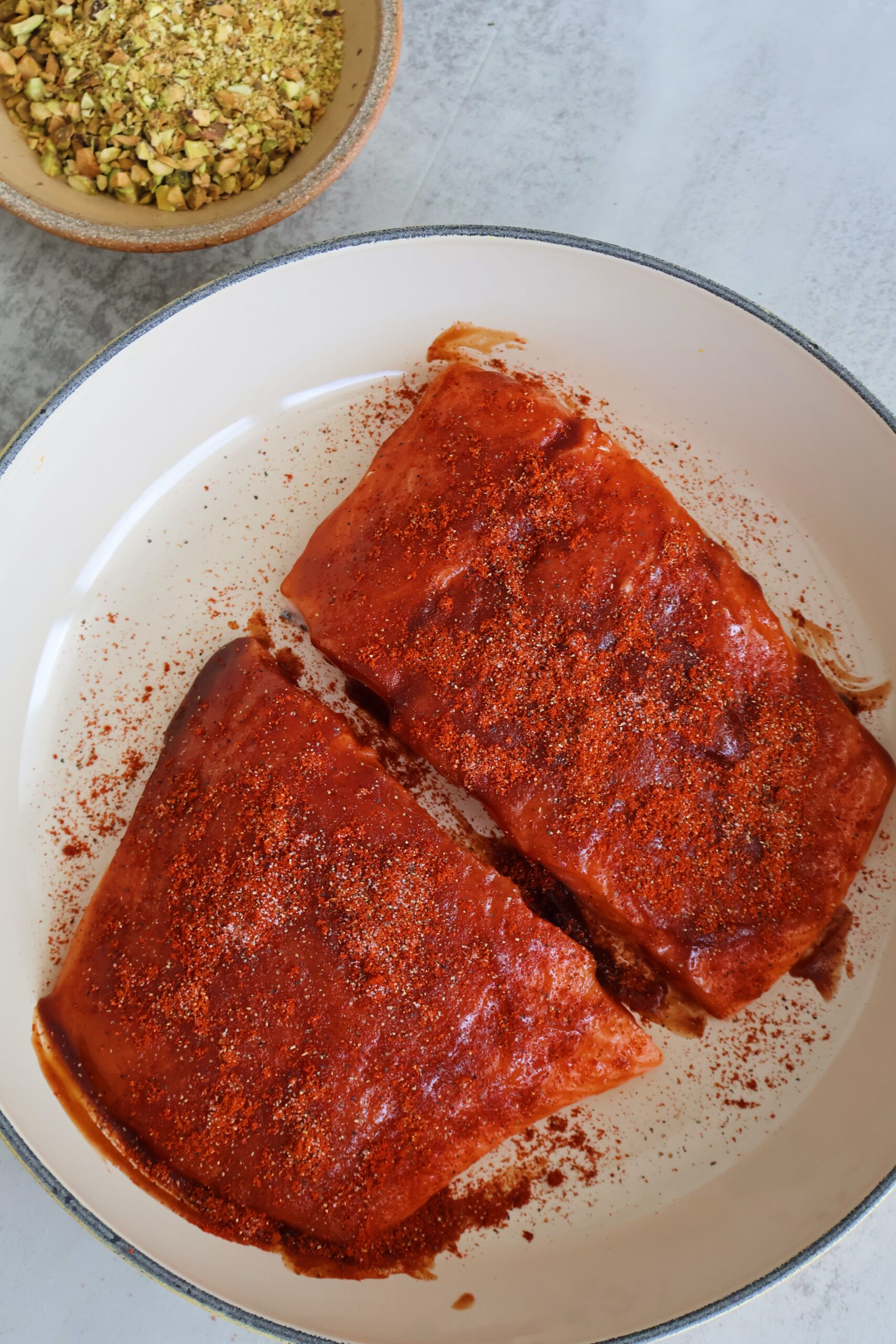 BBQ Pistachio Crusted Salmon - Something Nutritious