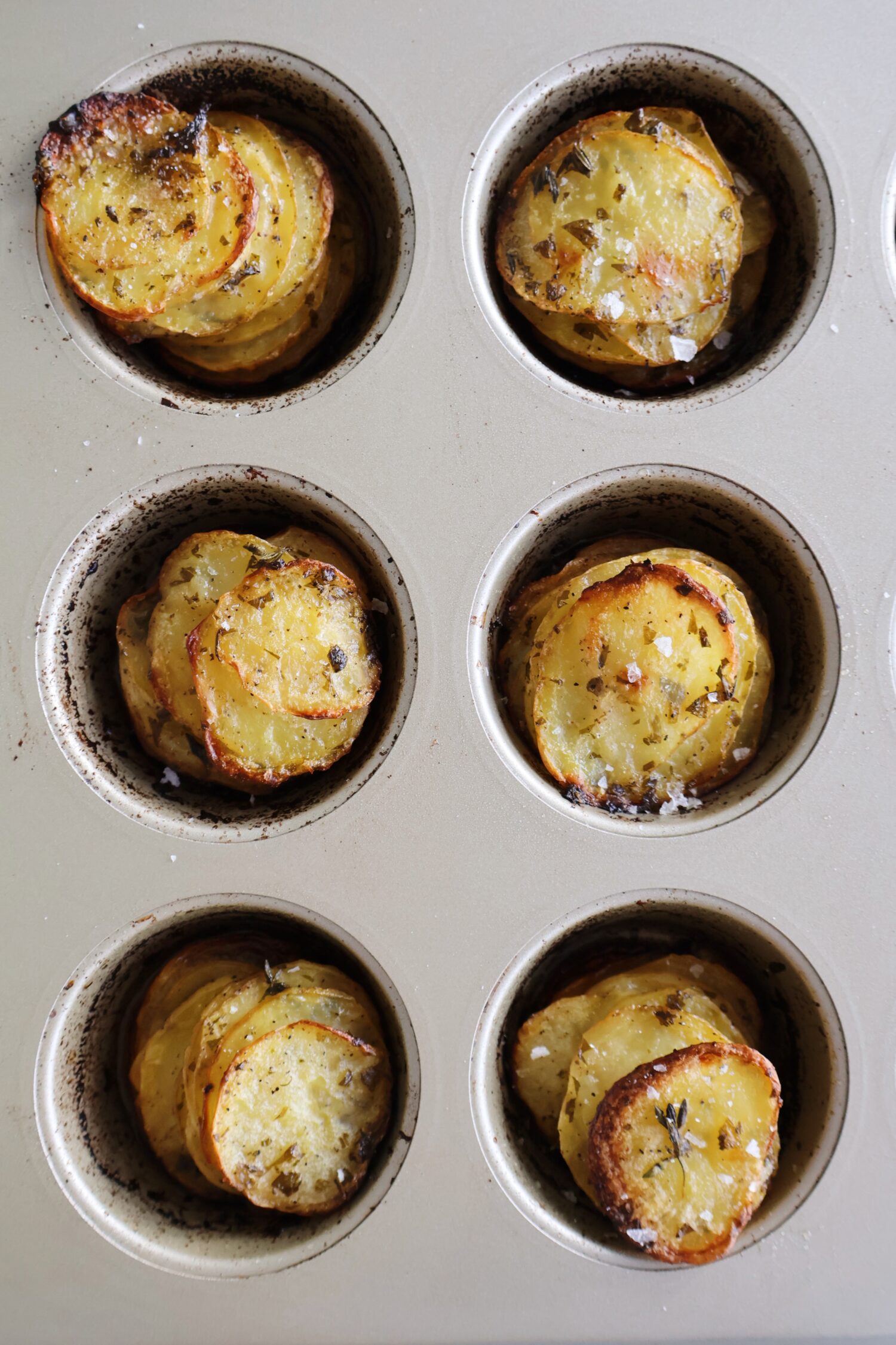 Muffin Tin Potato Stacks - Something Nutritious