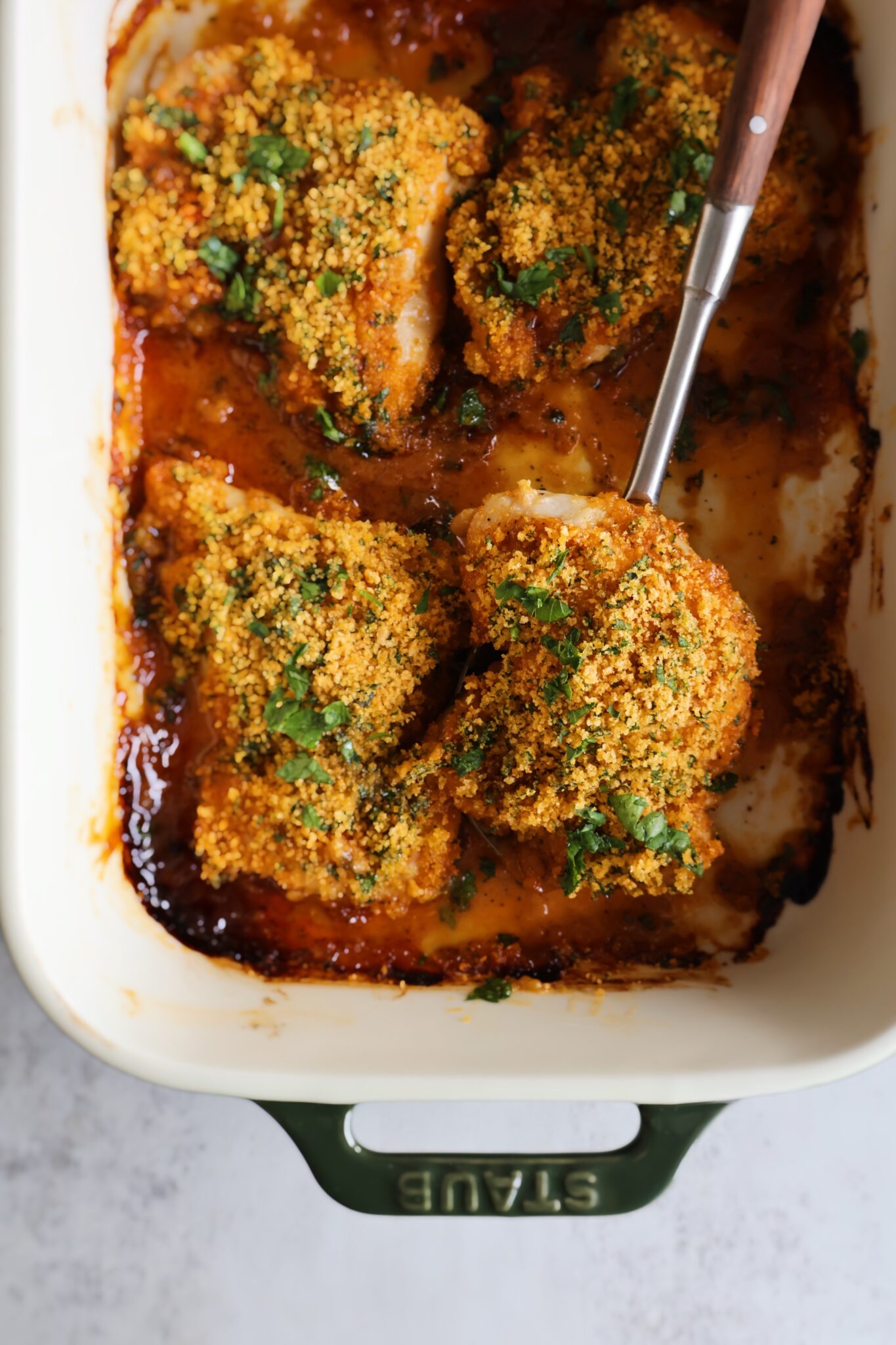 Apricot Breaded Chicken Thighs - Something Nutritious