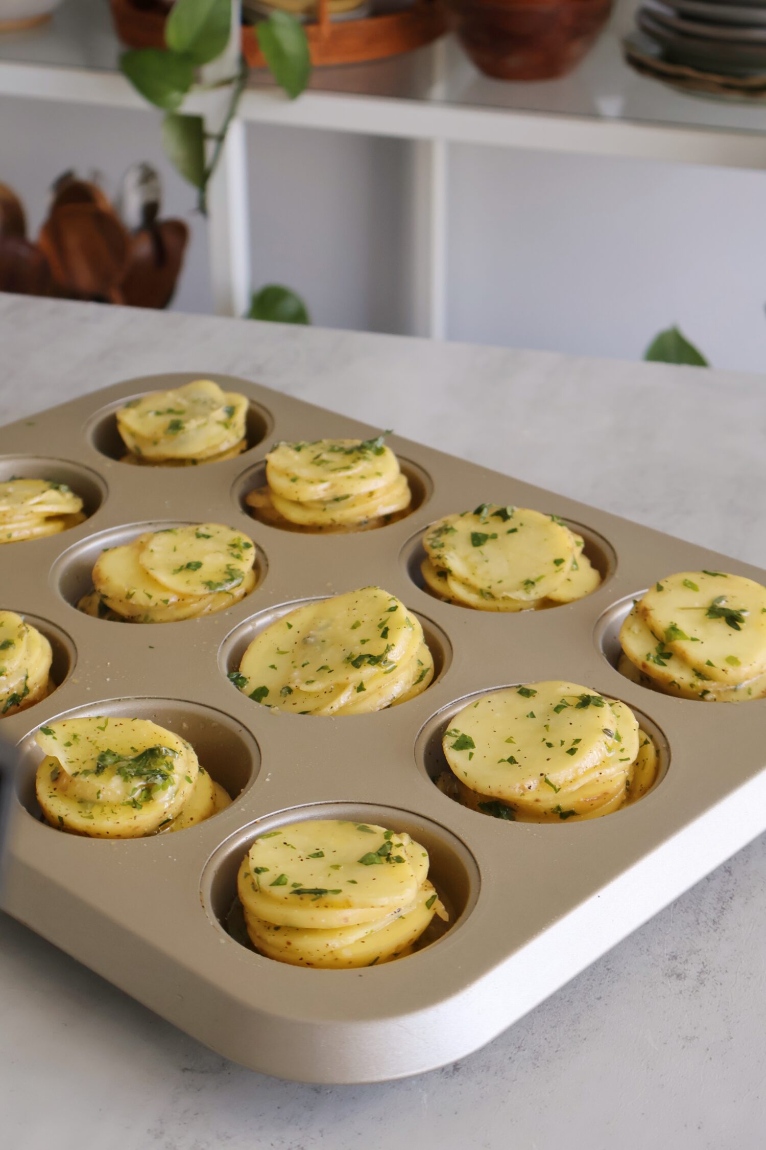 Muffin Tin Potato Stacks - Something Nutritious