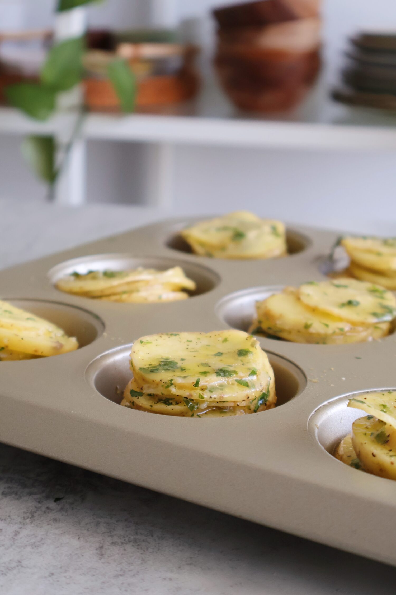 Muffin Tin Potato Stacks - Something Nutritious