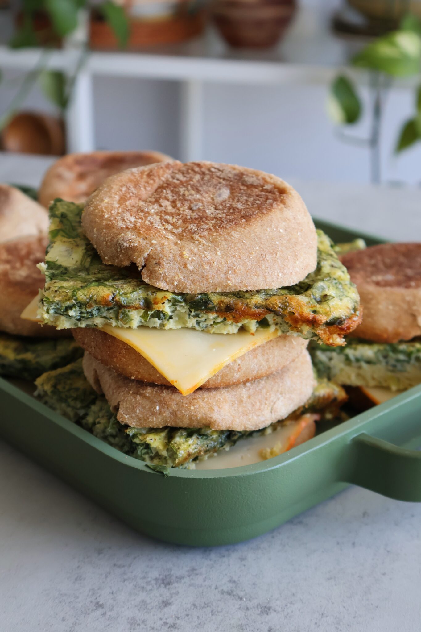 Spinach and Herb Breakfast Sandwiches - Something Nutritious