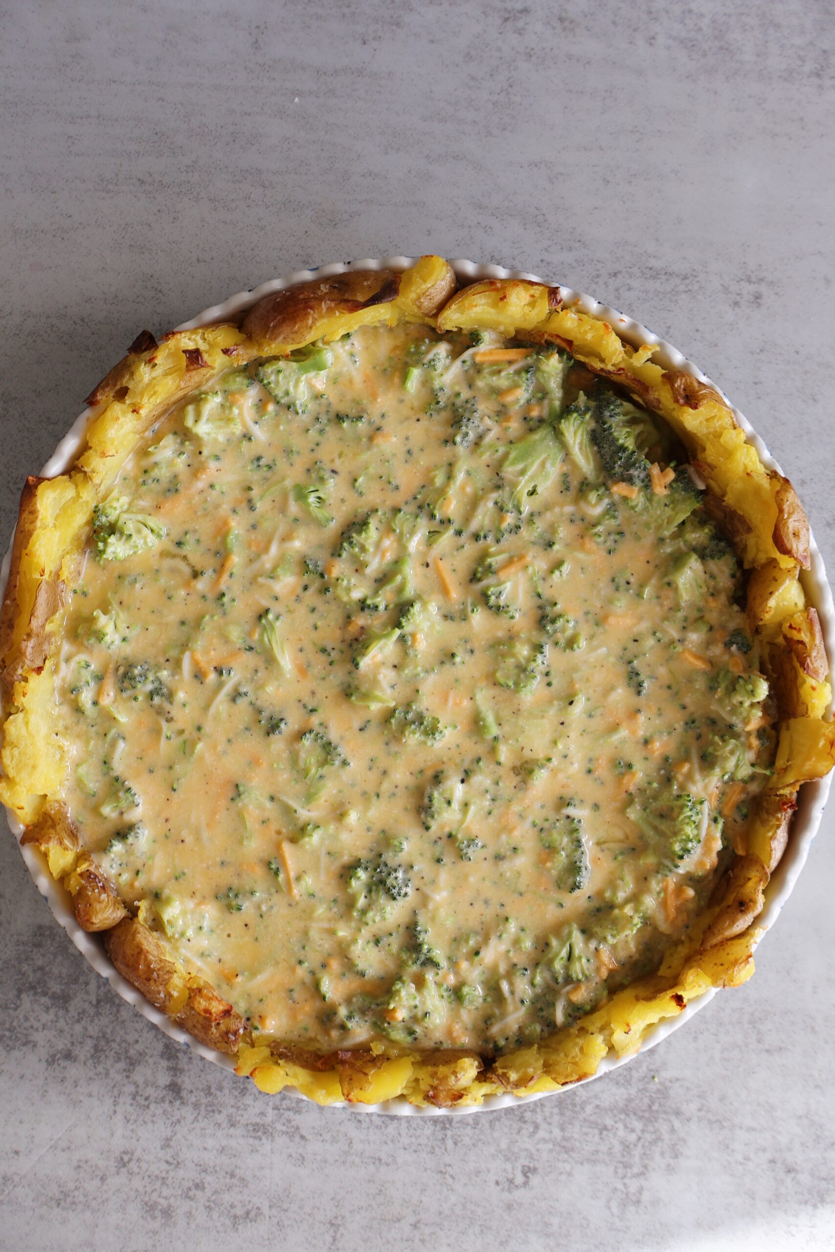Smashed Potato Crusted Quiche - Something Nutritious