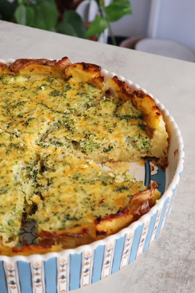 Smashed Potato Crusted Quiche - Something Nutritious