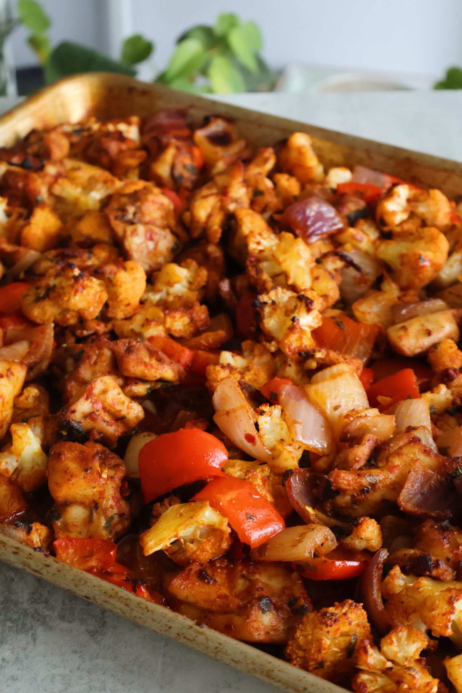Sheet Pan Harissa Chicken with Amba Tahini - Something Nutritious